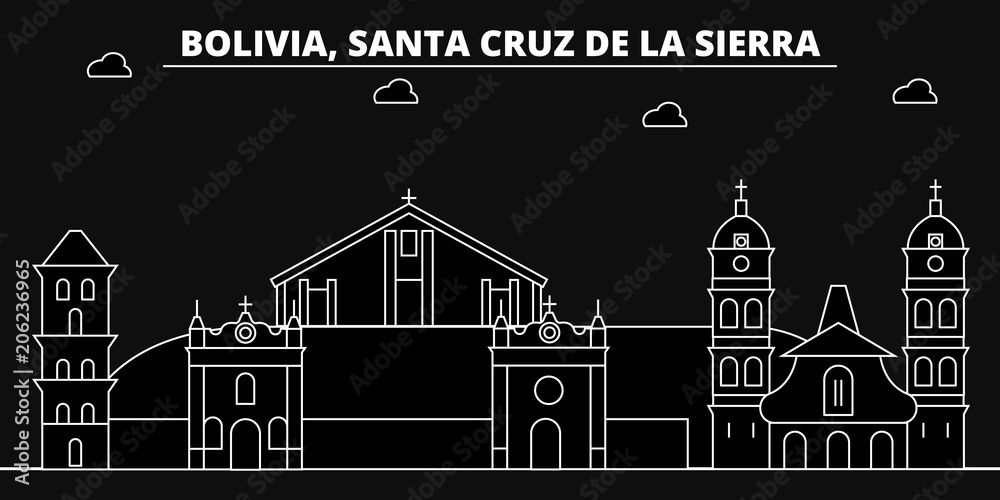 Santa Cruz de la Sierra silhouette skyline. Bolivia - Santa Cruz de la ...