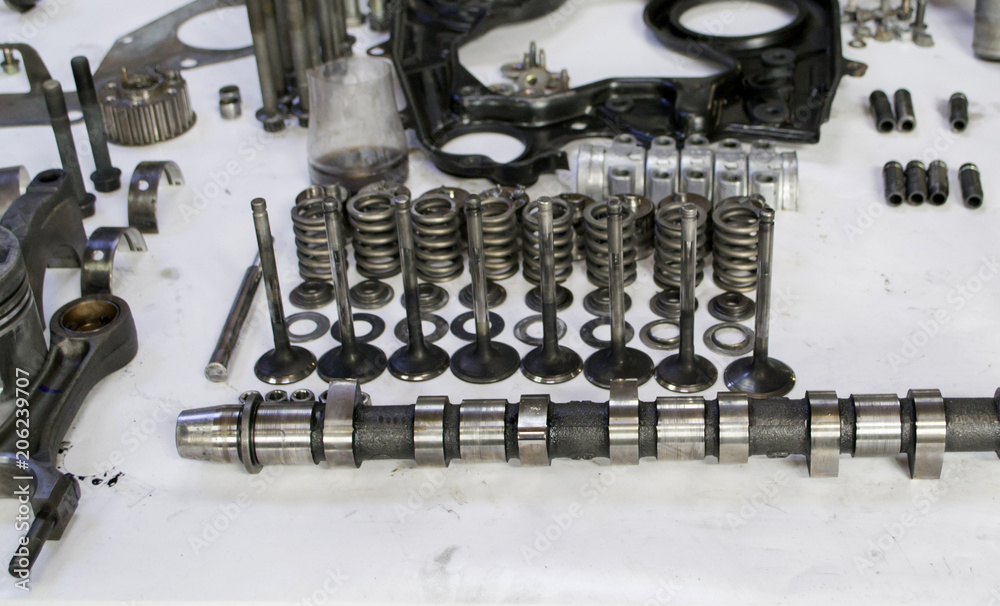 To dismantle for repair old diesel engine Stock Photo | Adobe Stock