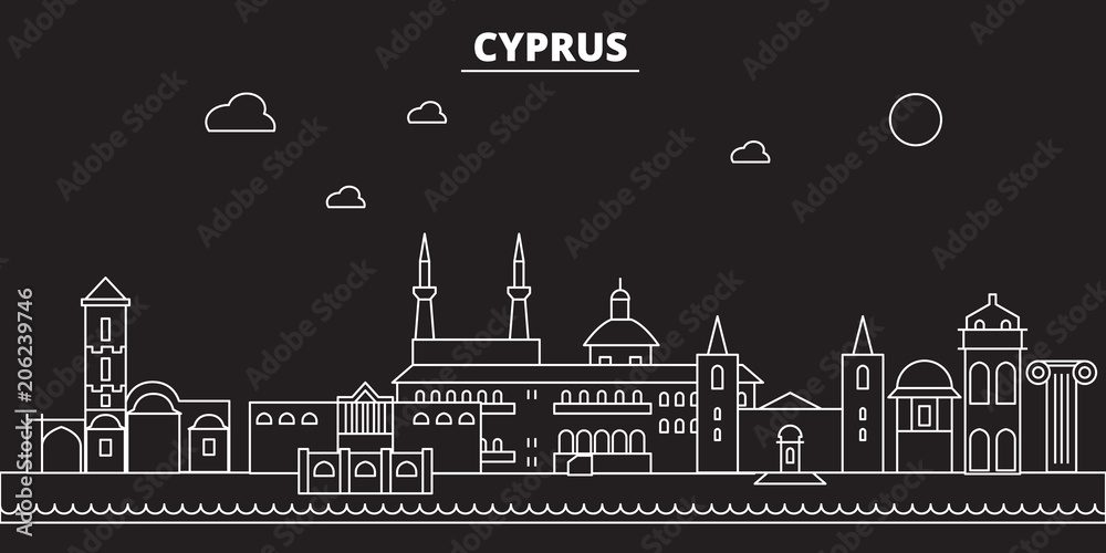 Cyprus silhouette skyline. Cyprus vector city, cypriot linear ...
