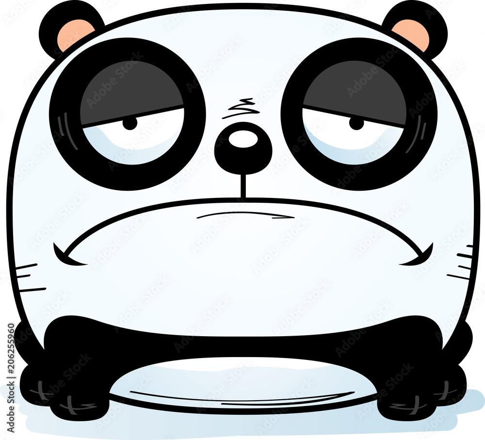 Cartoon Sad Panda Cub Stock Vector | Adobe Stock