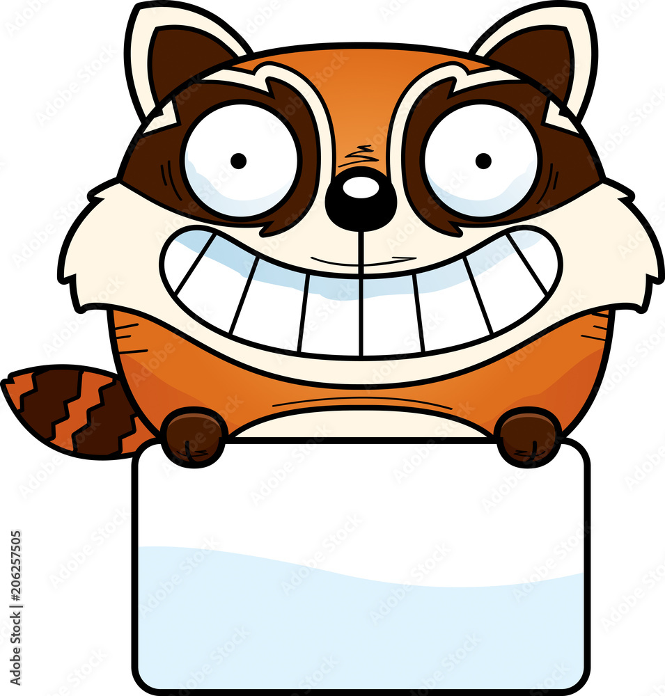 Cartoon Red Panda Sign Stock Vector | Adobe Stock