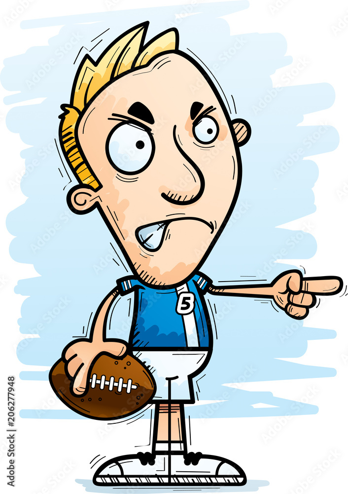 Mean Cartoon Football Player