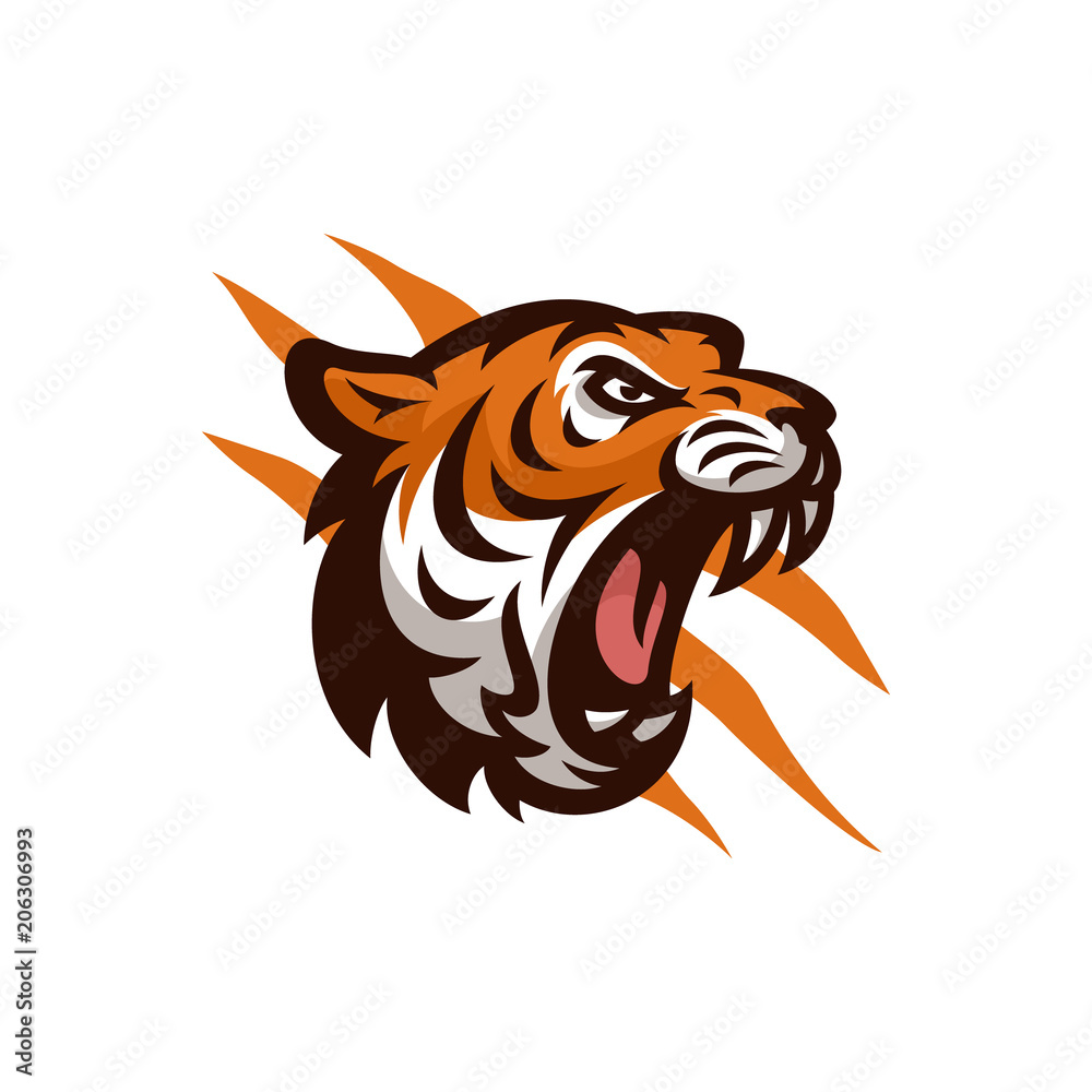 Tiger vector icon logo mascot illustration Stock Vector | Adobe Stock