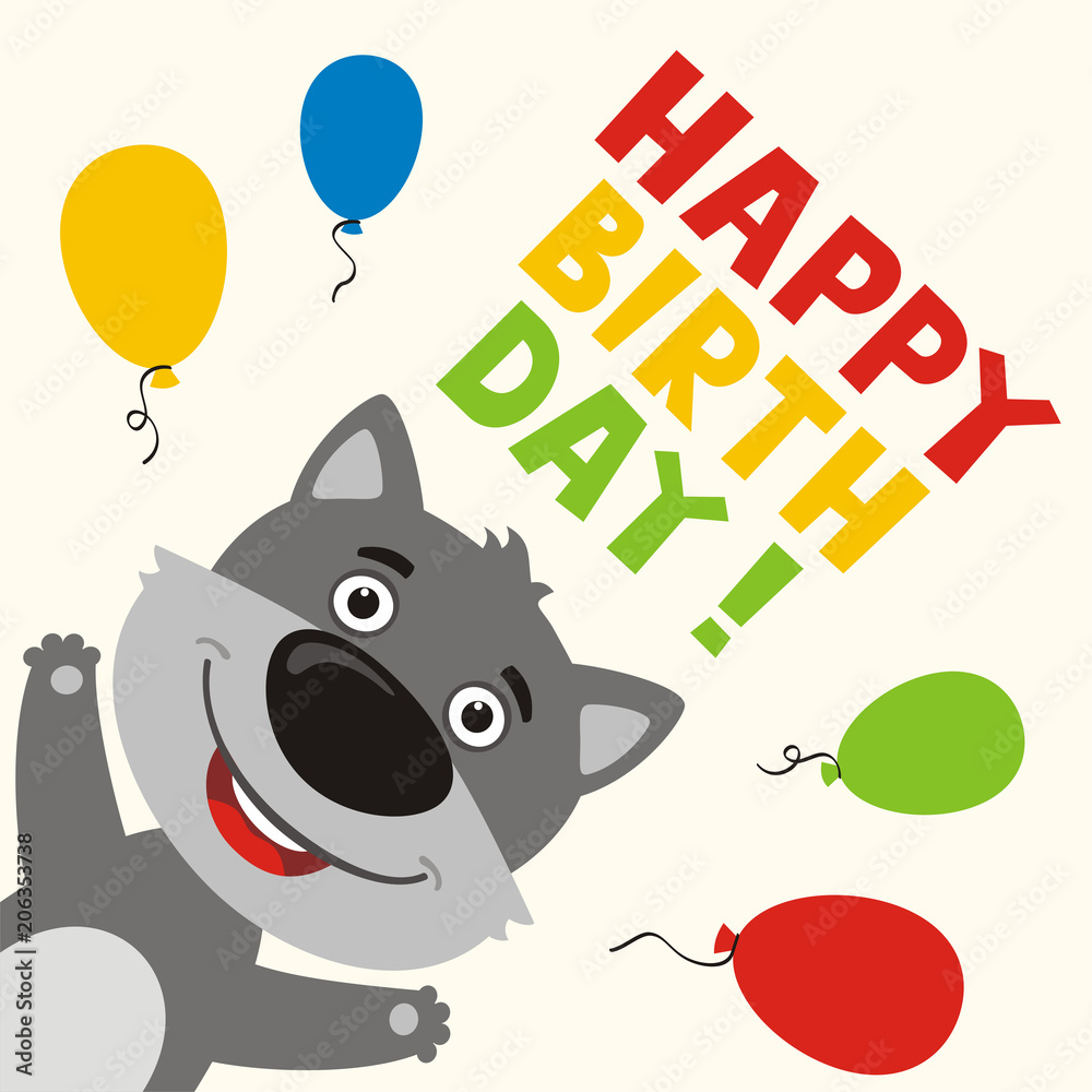 Happy Birthday Wolf Card
