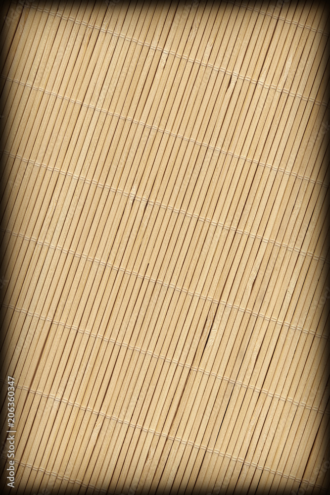 Bamboo Place Mat Rustic Slatted Interlaced Coarse Vignette Texture ...