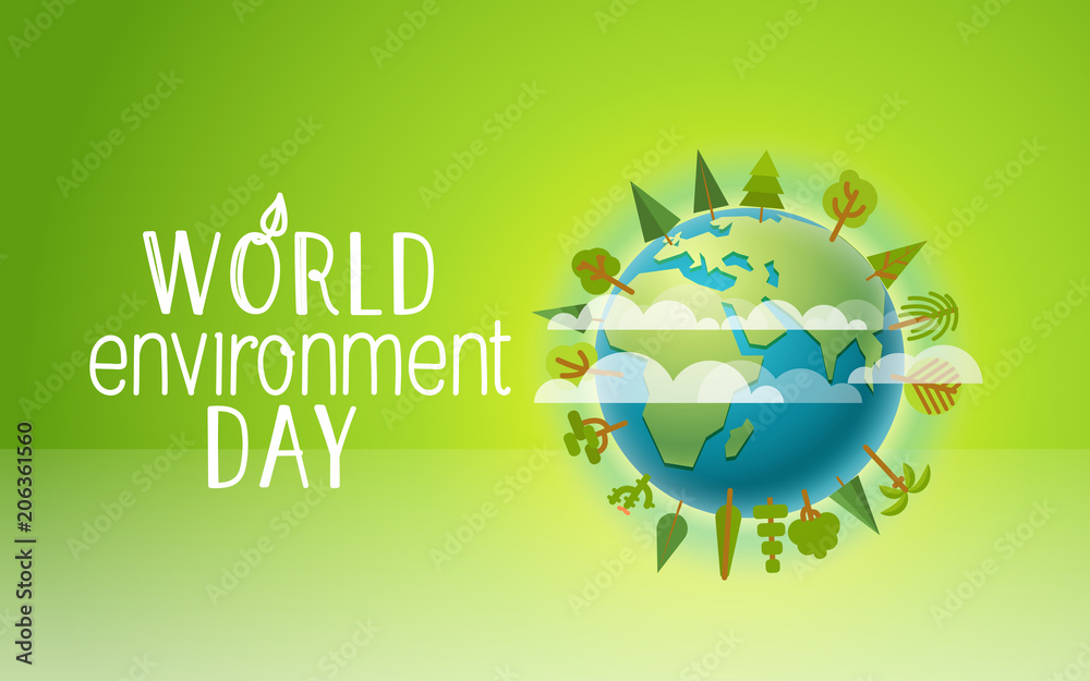 Happy world environment day card. Vector concept Stock Vector | Adobe Stock