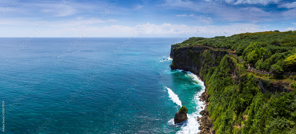 famous cliffs of Uluwatu temple in Bali, indonesia Stock Photo | Adobe ...