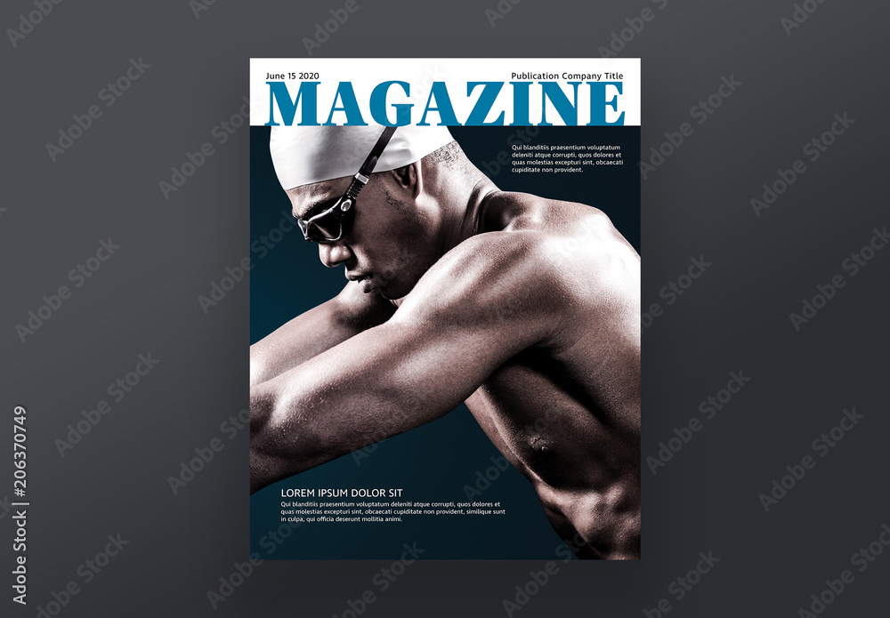 Sports Magazine Style Cover Layout Stock Template | Adobe Stock