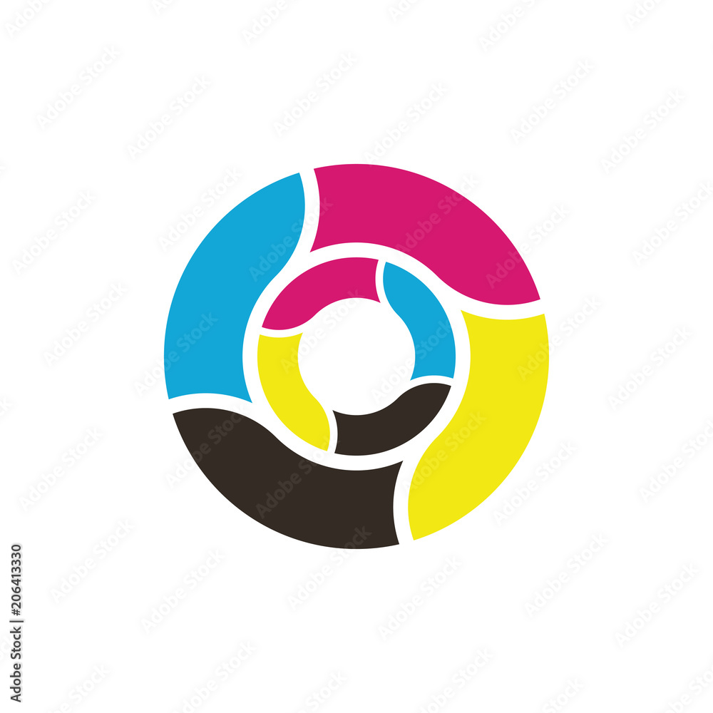 CMYK color circle logo Stock Vector | Adobe Stock