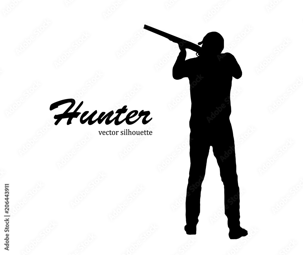 Vector silhouette of Hunter. Stock Vector | Adobe Stock
