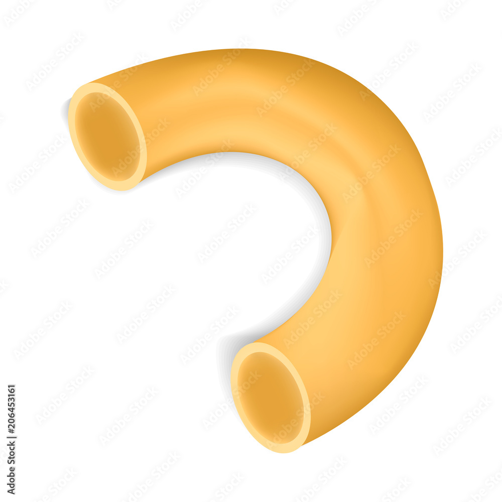 Pipe rigate pasta mockup. Realistic illustration of pipe rigate pasta ...