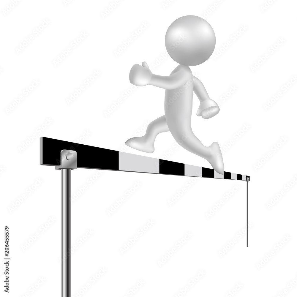 Vector drawn people symbol, Hurdle movement,image uses a grid gradient ...