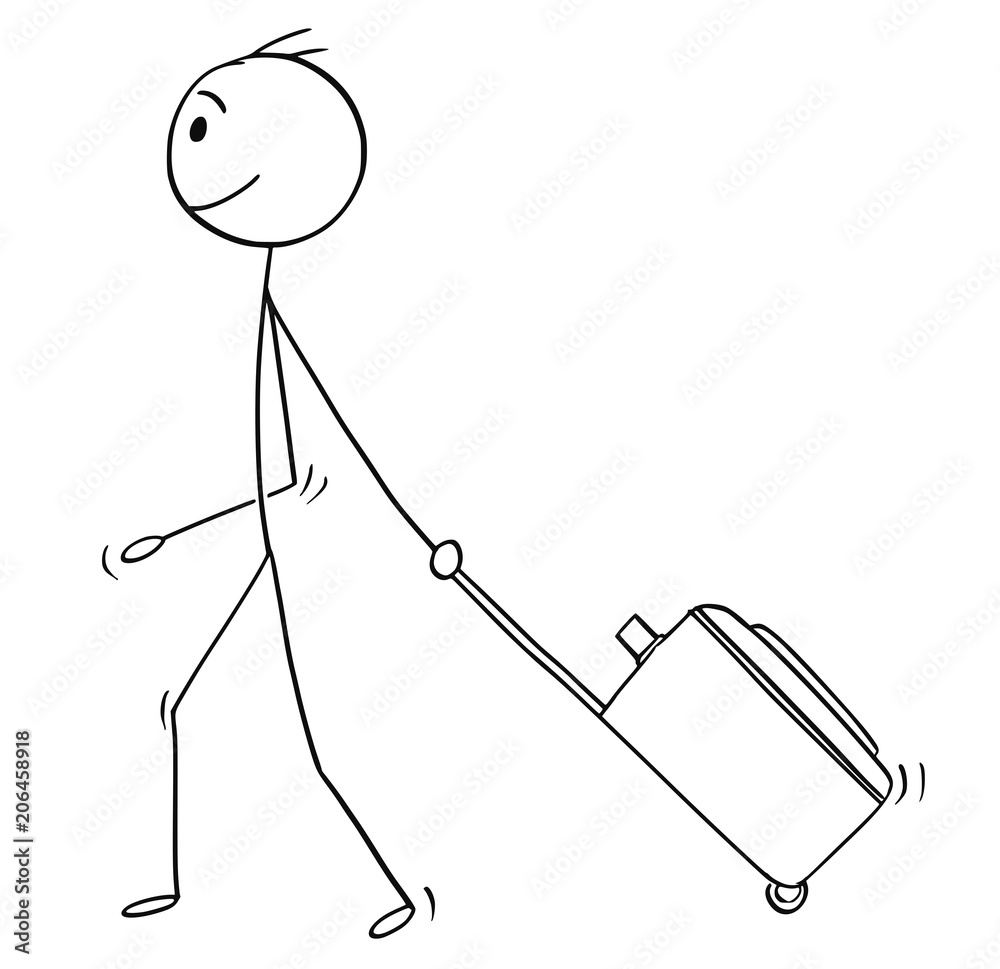 Cartoon stick man drawing conceptual illustration of man or male ...