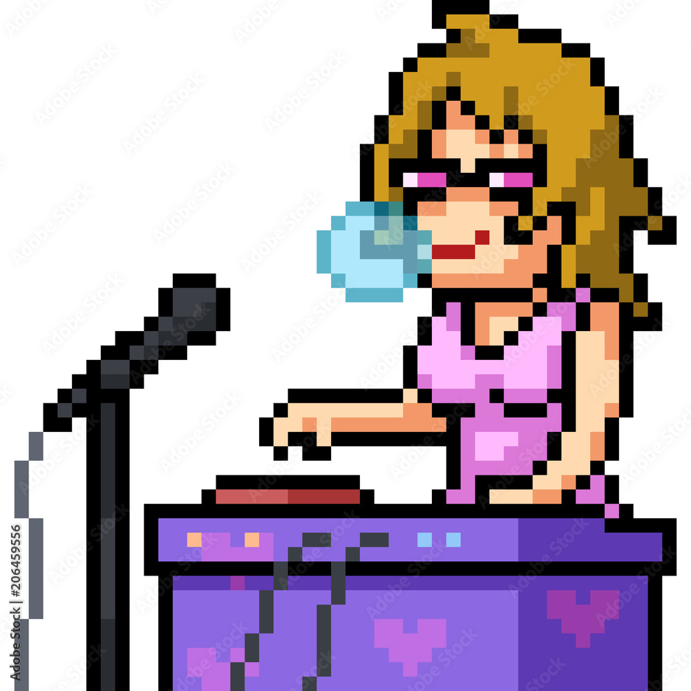 vector pixel art dj club Stock Vector | Adobe Stock