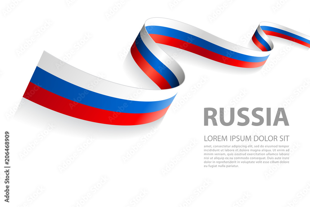 Vector Banner with Russian Flag colors Stock Vector | Adobe Stock