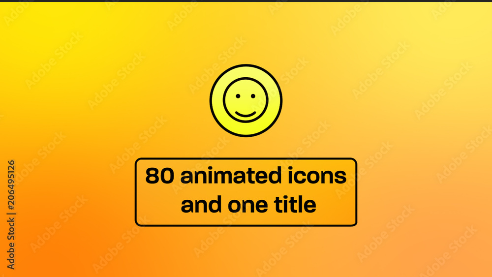 80 Animated Icons Title Stock Template | Adobe Stock