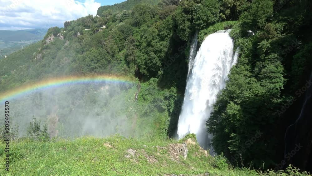 Marmore falls, Cascata delle Marmore, in Umbria, Italy. The tallest man ...