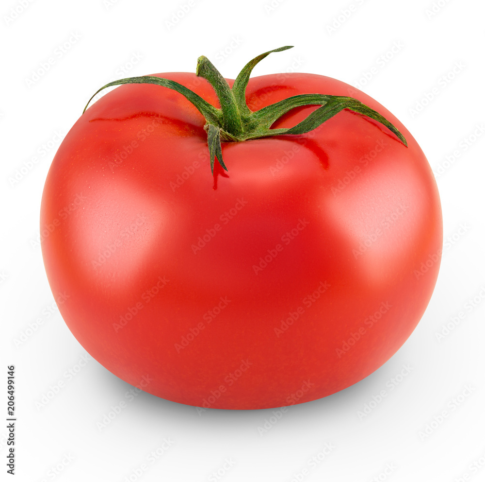 Tomato isolated on white background. Close up macro photo of fresh red ...