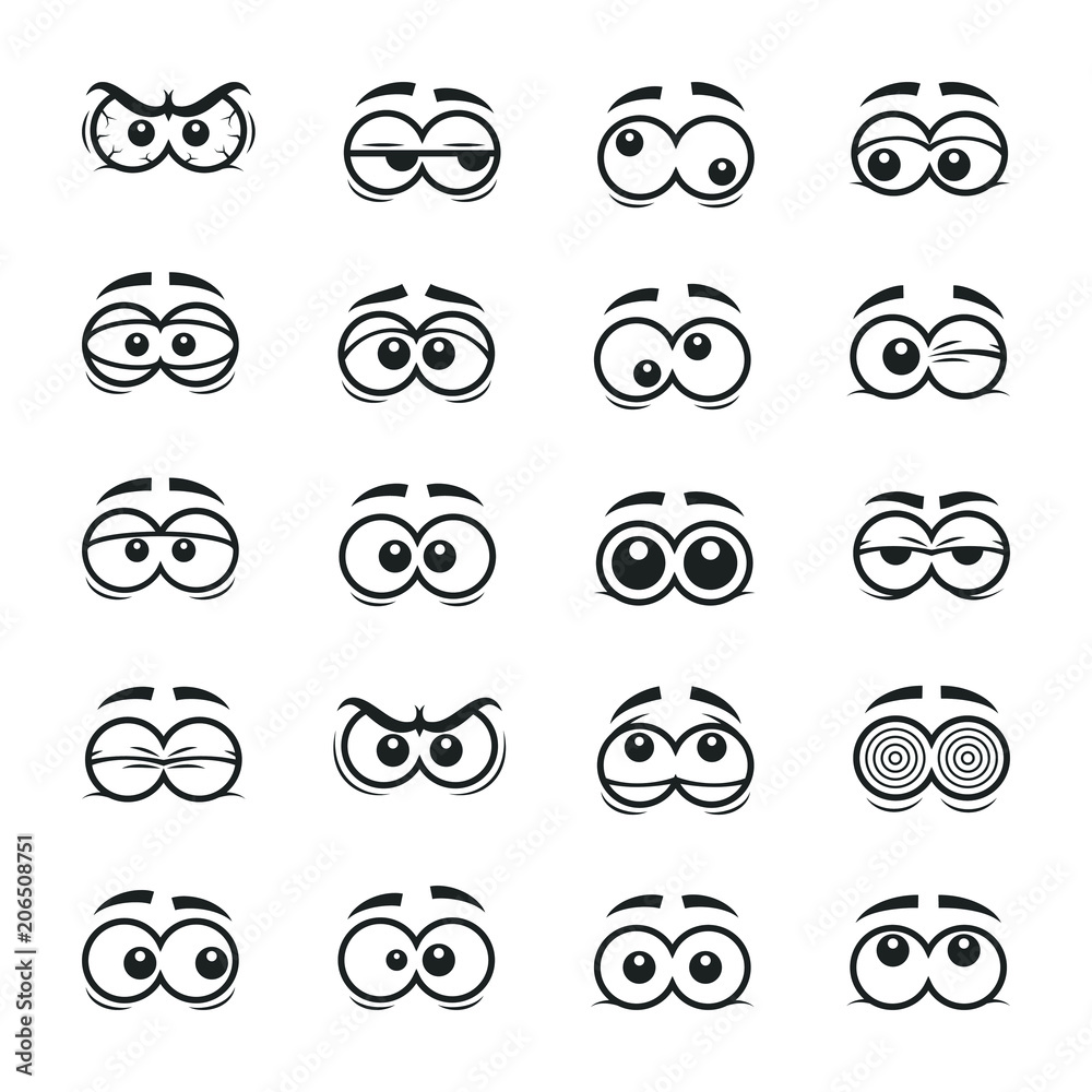 Cartoon funny eyes collection Stock Vector | Adobe Stock