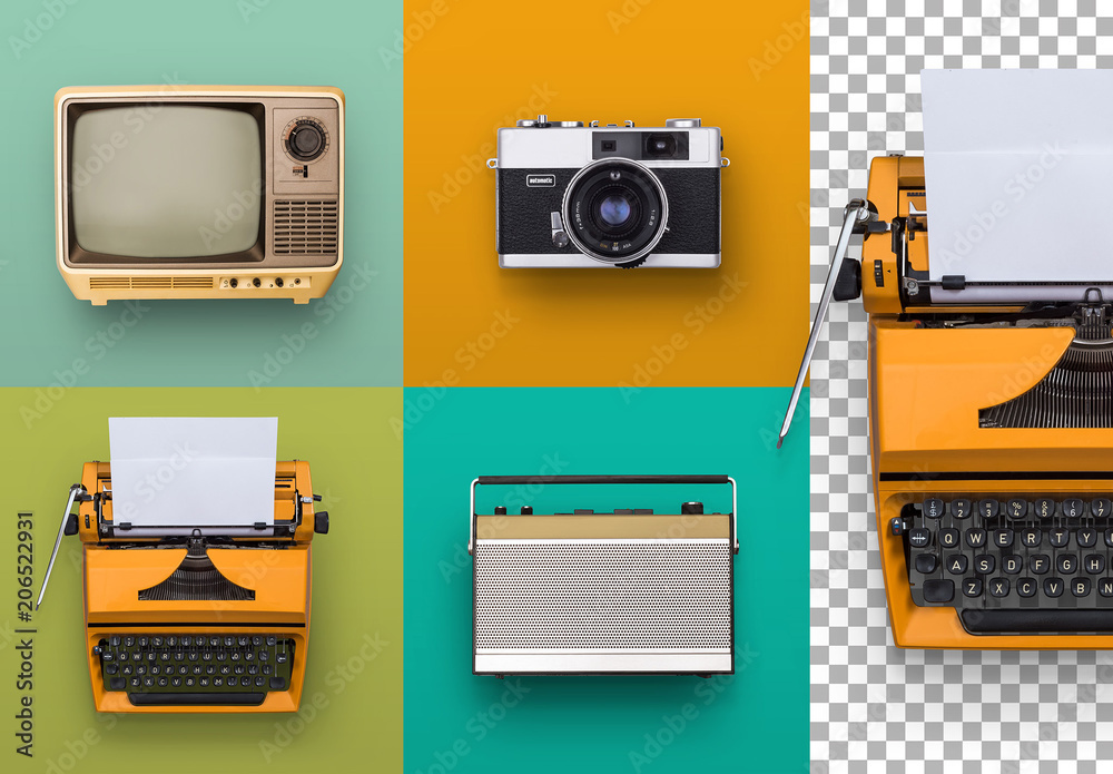 70s Retro Media Set Stock Template | Adobe Stock