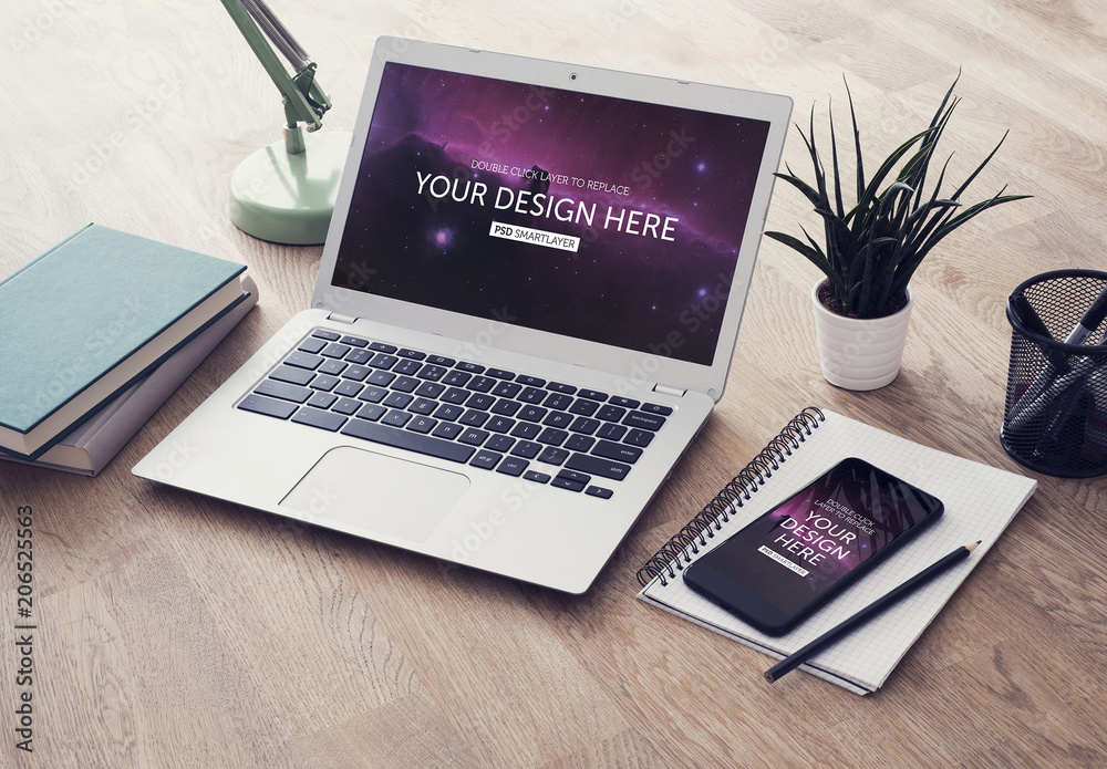 Laptop and Smartphone website mockup Stock Template | Adobe Stock