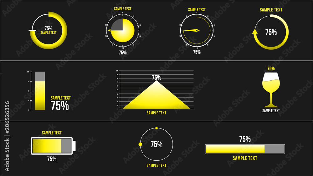 10 Percentage Infographics Stock Template | Adobe Stock