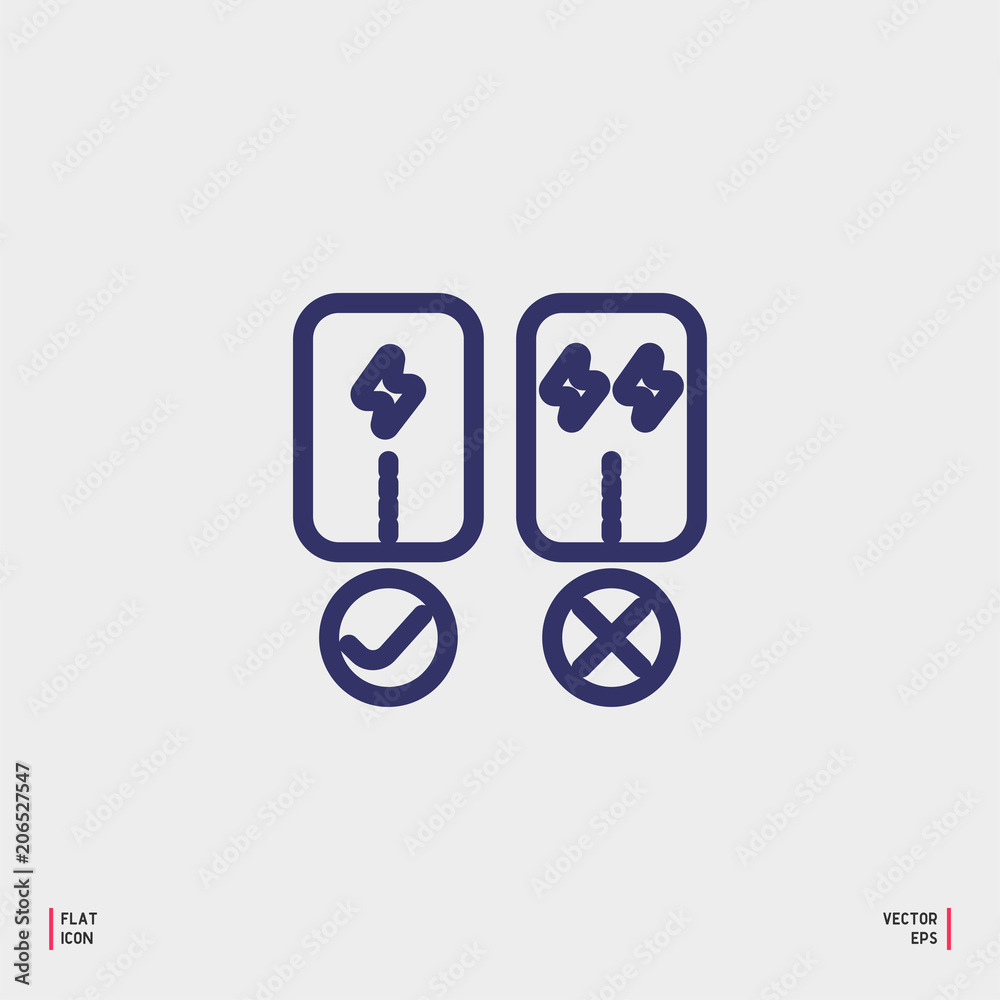 Tick and cross signs.OK and X icons, isolated on white background ...