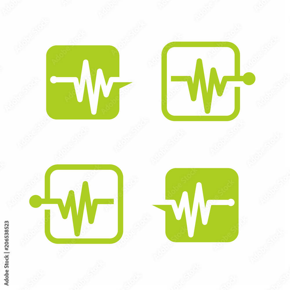 Square Pulse Logo Design Element Template Stock Vector | Adobe Stock