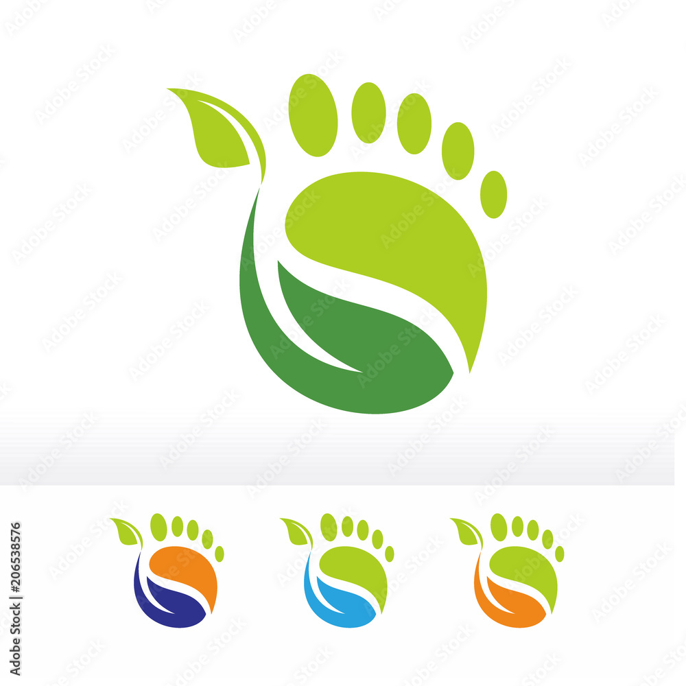 Footprint Logo Design Element Template Stock Vector | Adobe Stock