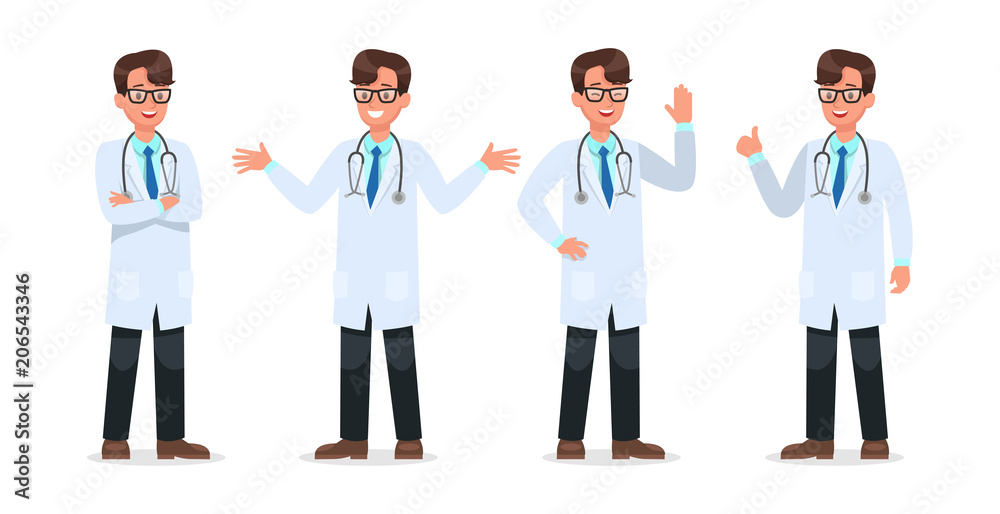 Set of Doctor character design. no10 Stock Vector | Adobe Stock