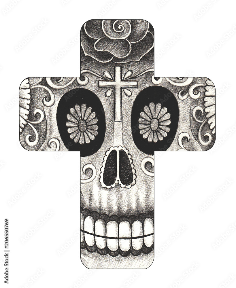 Cross Tattoo Pencil Sketches