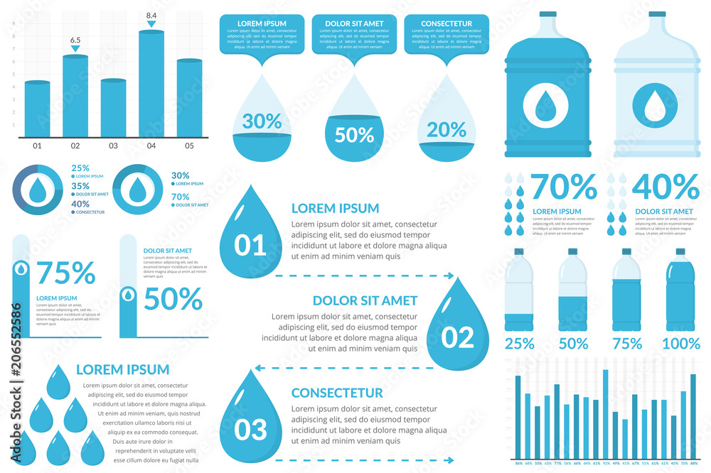 Water Infographics Stock Vector | Adobe Stock