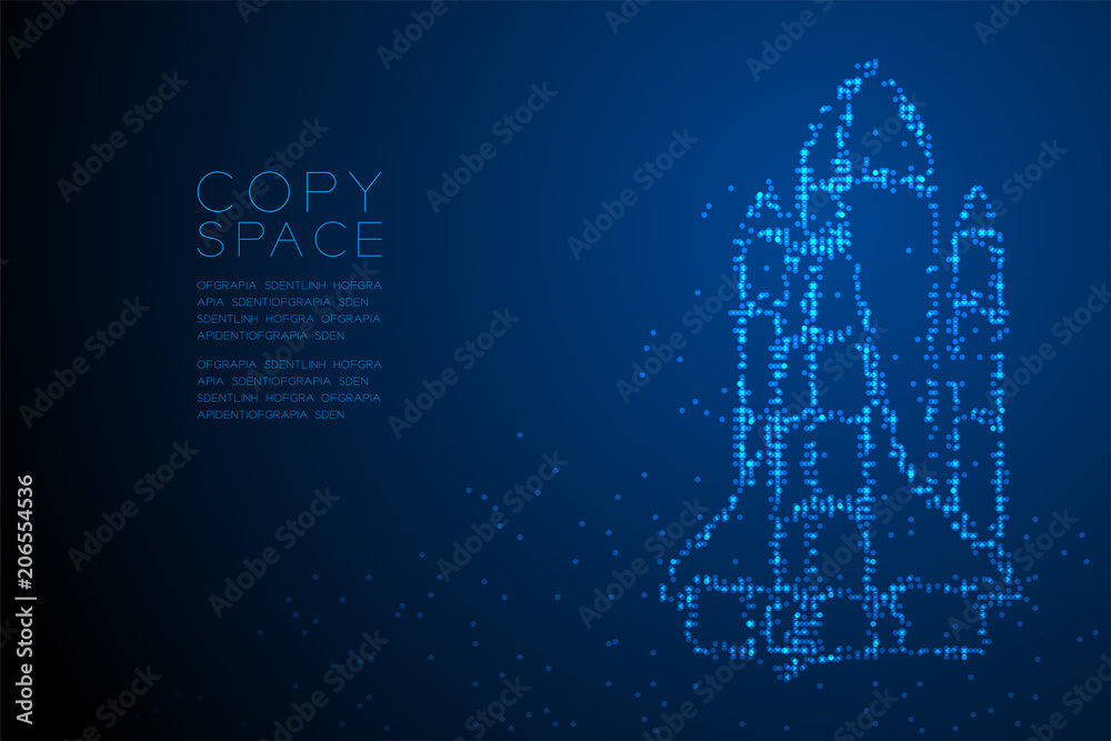 Abstract Geometric Circle dot pattern Rocket spaceship shape, space ...