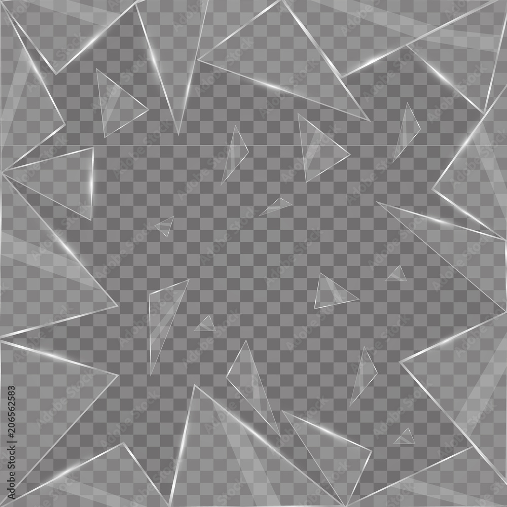 The glass beats and flies in different directions. A beating glass ...