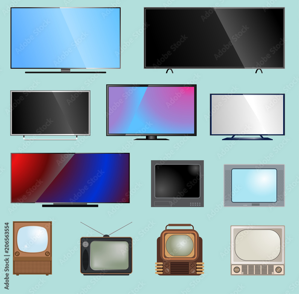 TV screen lcd monitor template vector illustration. Electronic device ...