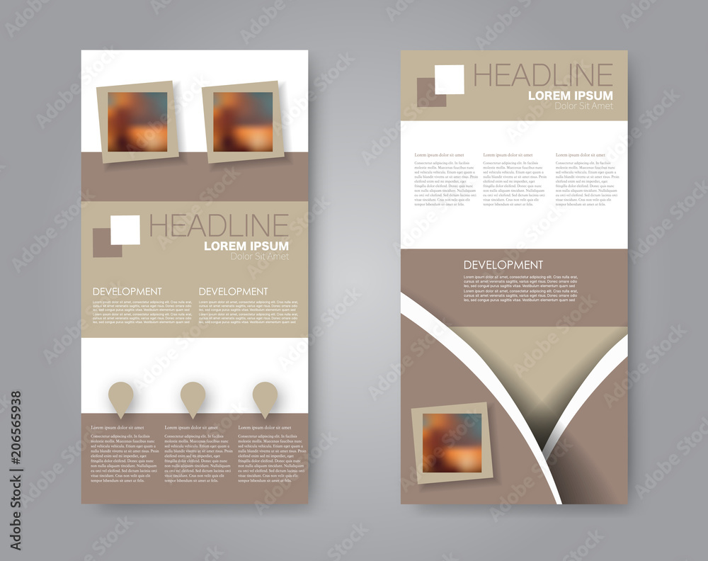 Vector flyer and leaflet design. Set of two side brochure templates ...