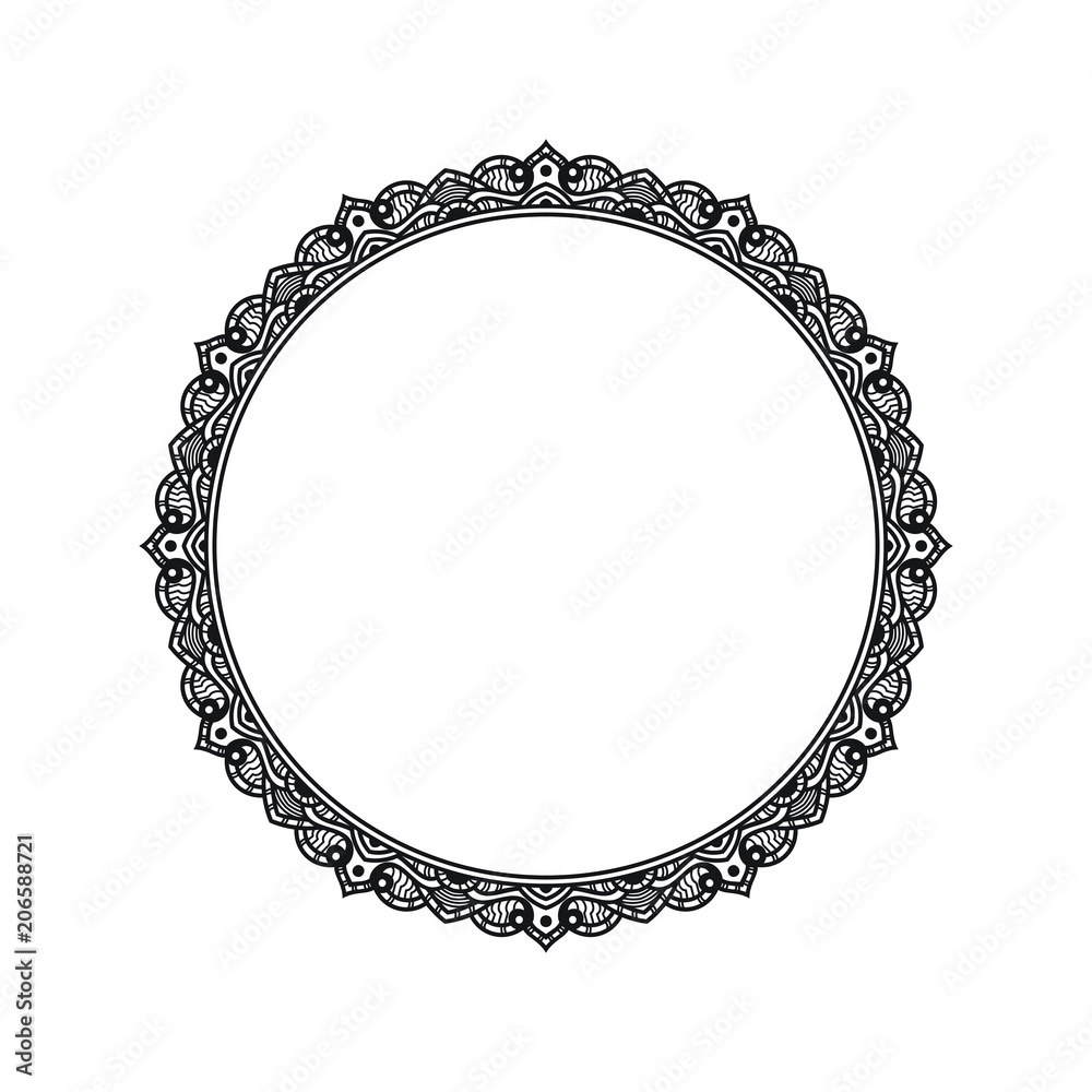 Vintage Circle Frame Vector