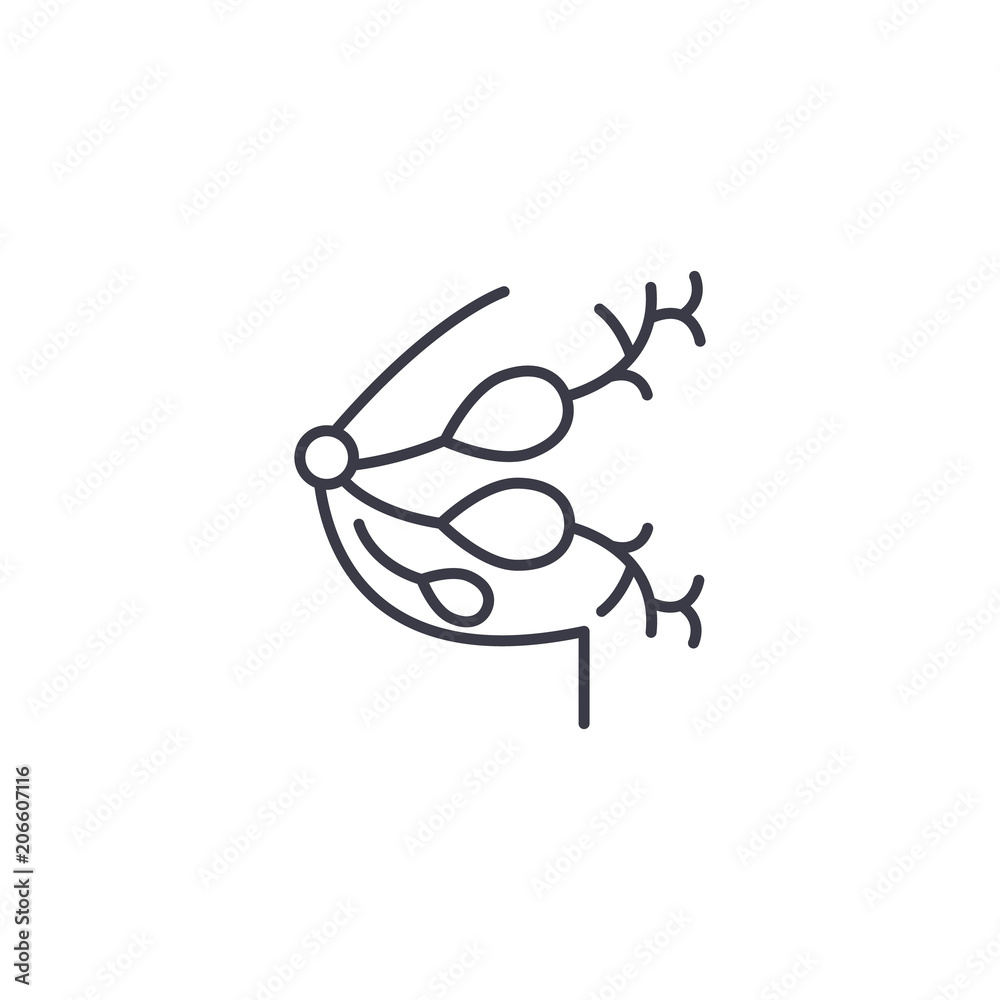 Mammary gland linear icon concept. Mammary gland line vector sign ...