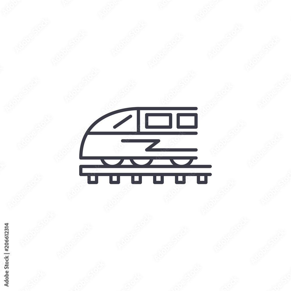 Train linear icon concept. Train line vector sign, symbol, illustration ...