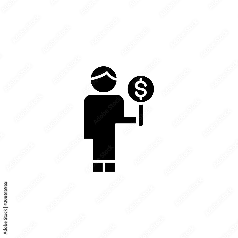 Cfo black icon concept. Cfo flat vector symbol, sign, illustration ...
