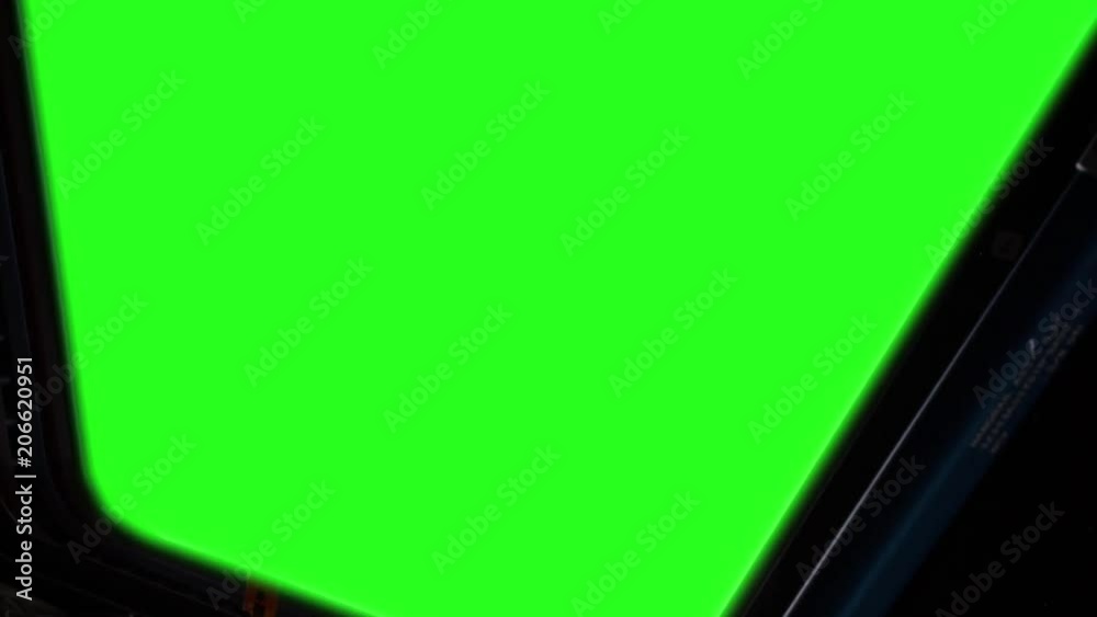 (ISS) International Space Station Window with Green Screen. You can ...