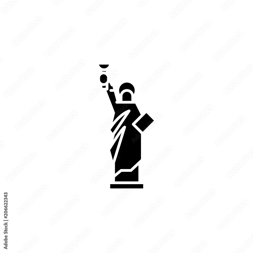 Statue Of Liberty Icon Black