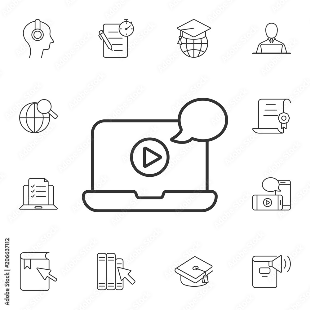 Video comment icon. Simple element illustration. Video comment symbol ...