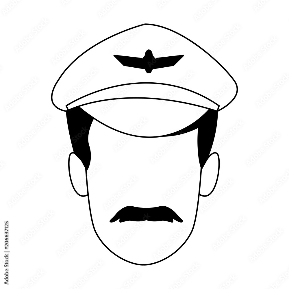 Photo & Art Print Airlines pilot face vector illustration graphic ...