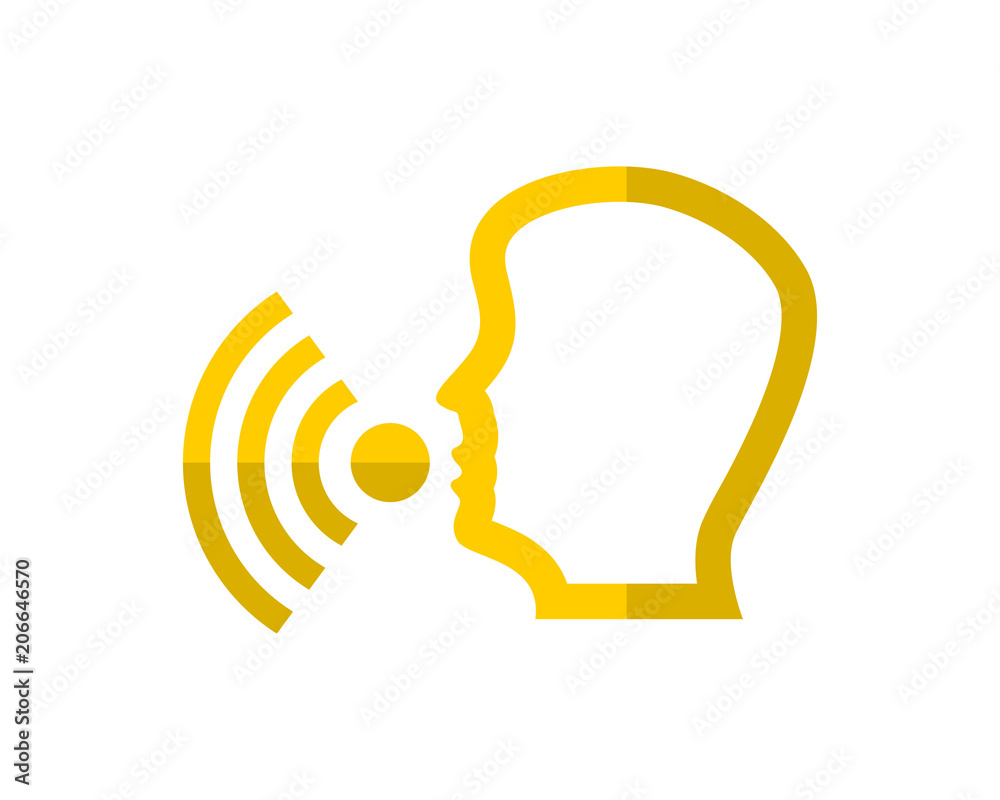 yellow signal voice head business company office corporate image vector ...