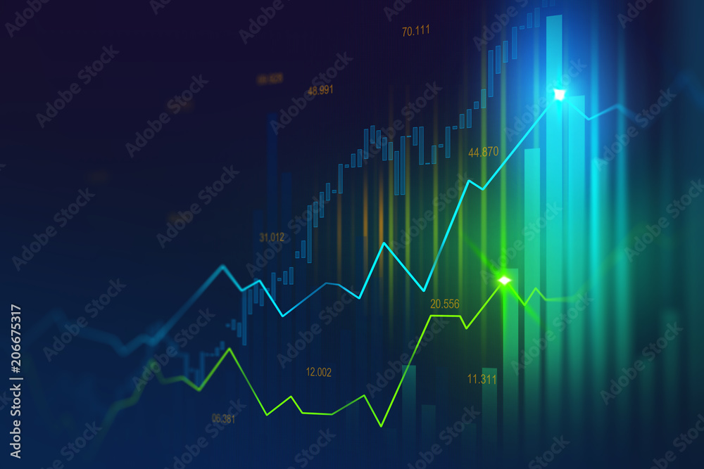 Stock market or forex trading graph in graphic concept suitable for ...