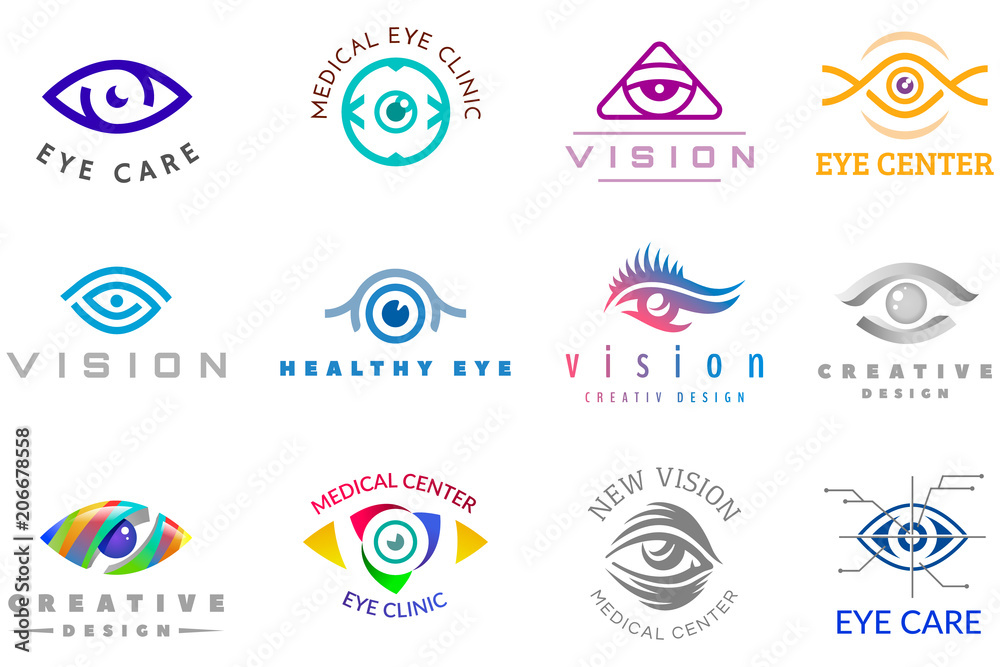 Eye logo vector eyeball icon eyes look vision and eyelashes logotype of ...