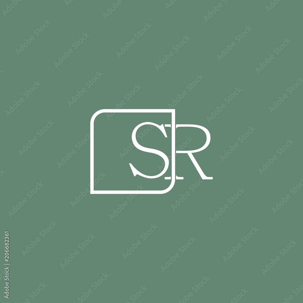 Letter SR Simple Modern Icon Logo, SR RS logo initial letter design, SR ...