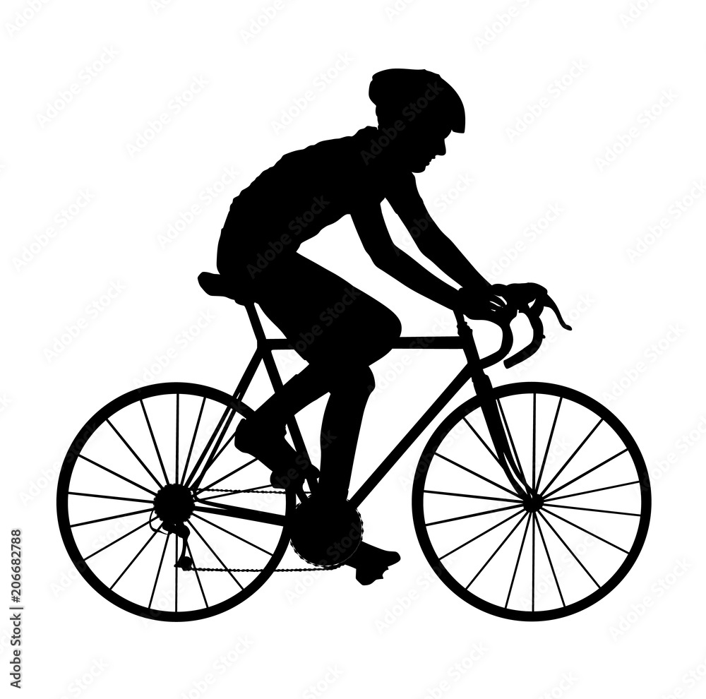 Man Riding Bicycle Silhouette