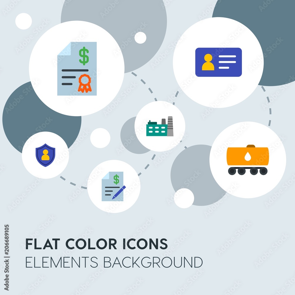 business, industry, charts flat vector icons and elements background ...